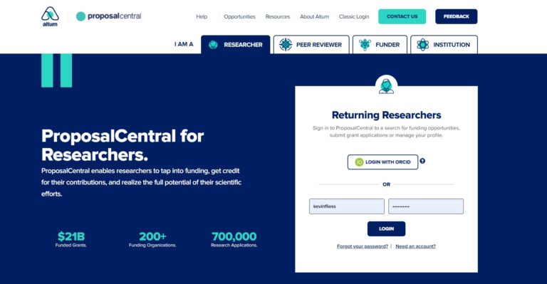 A new look for ProposalCentral login pages | Altum : Altum